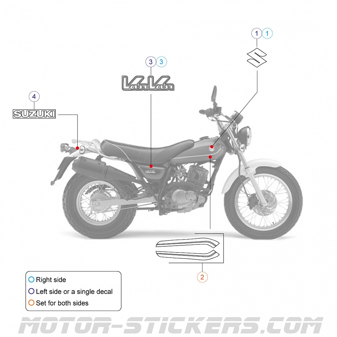 Suzuki RV 125 VANVAN 2008 autocollants